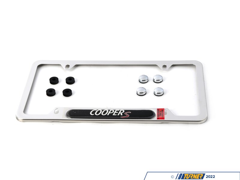 51805A5CFA5 - MINI "Cooper S" Logo License Plate Frame - Chrome ...