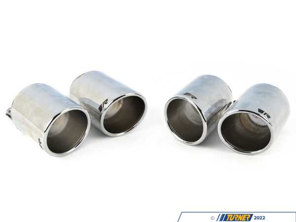 0046-70S - Stainless steel tail pipe set 4 tail pipes 102 mm angled ...