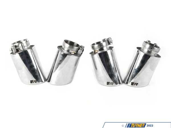 0046-70S - Stainless steel tail pipe set 4 tail pipes 102 mm angled ...