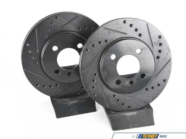 34111160915-XS - Front V5 Drilled & Slotted Brake Rotors - Set (260x22 ...