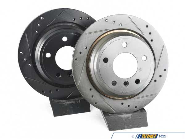 34216767060-XS - Rear V5 Drilled & Slotted Brake Rotors - Set (298x20 ...