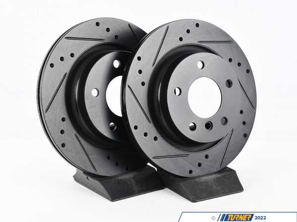 34216864056-XS - Rear V5 Drilled & Slotted Brake Rotors - Set (294x19 ...