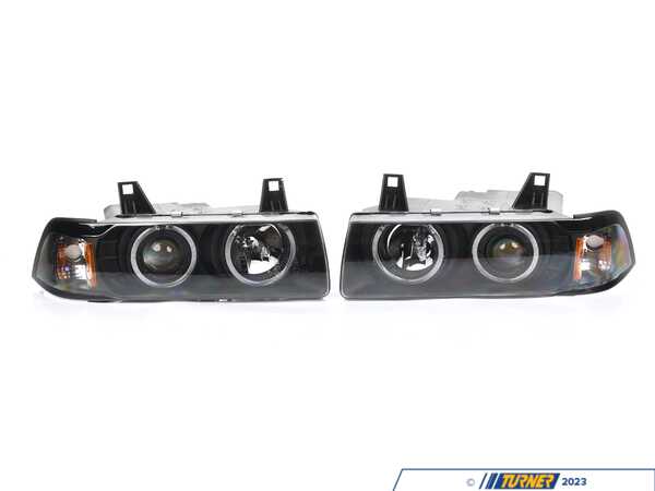 anz121011- - BMW E36 Projector Headlights W/ Halo - Black | Turner ...