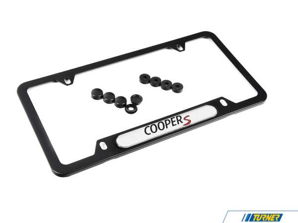 51805A5CFA6 - MINI "Cooper S" Logo License Plate Frame - Matte Black ...