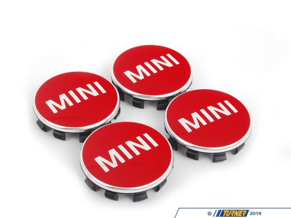 36132354148 - Genuine MINI Wheel Center Cap Red - Set Of Four - (NO ...